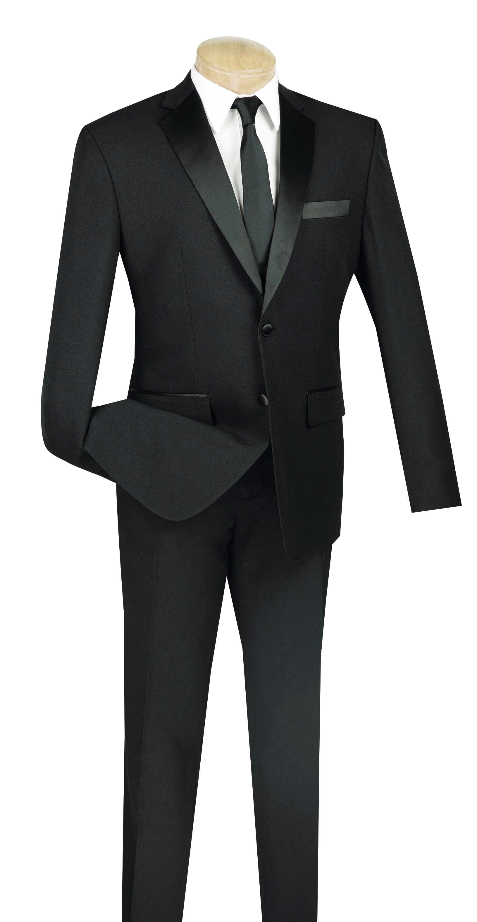 Slim Fit 2 Piece Dress Tuxedo Single Breasted 2 Button Design In Black Slim Fit 2 Piece Dress Tuxedo Single Breasted 2 Button Design In Black