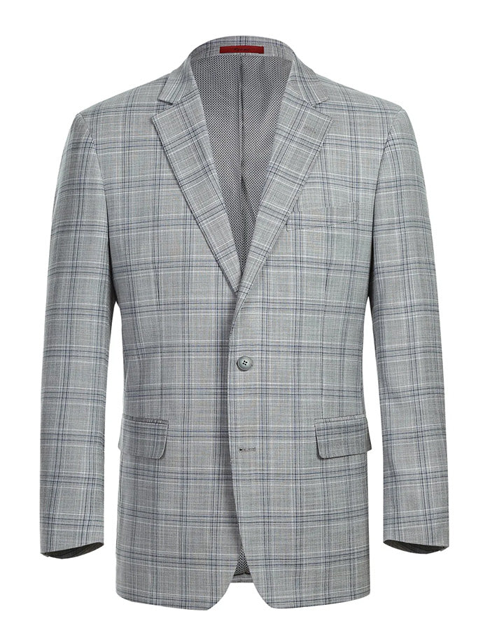 Lozano Collection - Men's 2 Piece Regular Fit Gray Plaid Suit | Suits ...