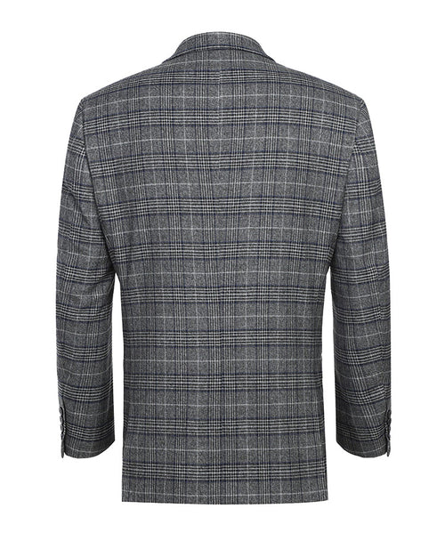 Classic Regular Fit Blazer Windowpane Pattern in Gray | Suits Outlets ...