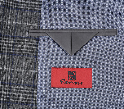 Classic Regular Fit Blazer Windowpane Pattern in Gray | Suits Outlets ...