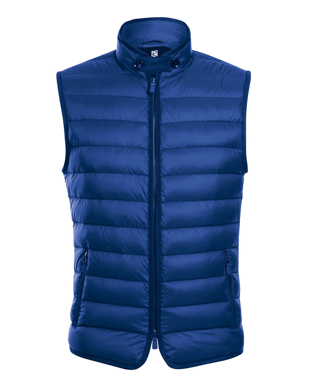 Blue Regular Classic Fit Goose Down Vest | Suits Outlets Men's Fashion