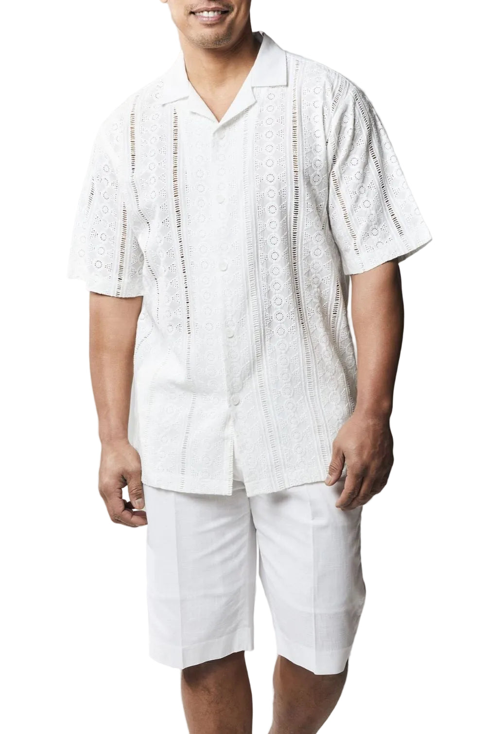 Stacy Adams - Men’s White Linen Walking Suit with Shorts Set | Suits ...