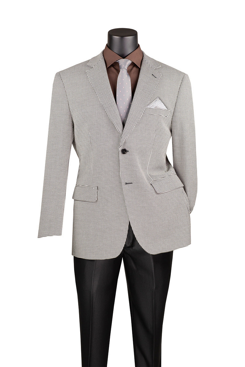 Modern Fit Black Houndstooth Pattern Jacket | Suits Outlets Men's Fashion