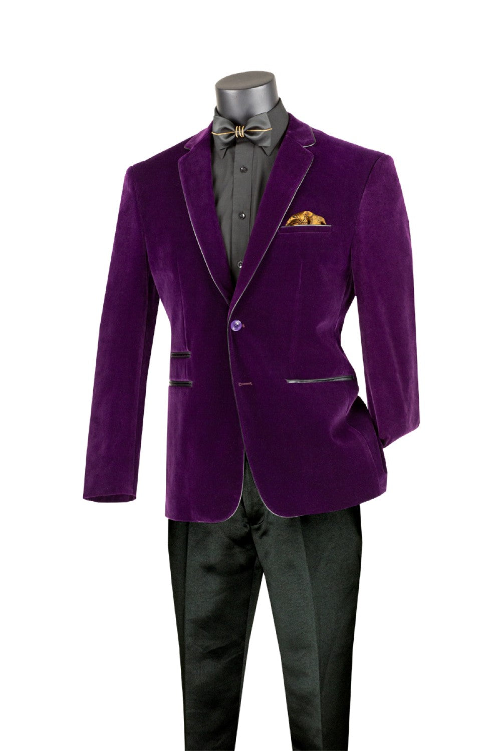 Purple Slim Fit Velvet Sport Coat Single Breasted 2 buttons | Suits ...