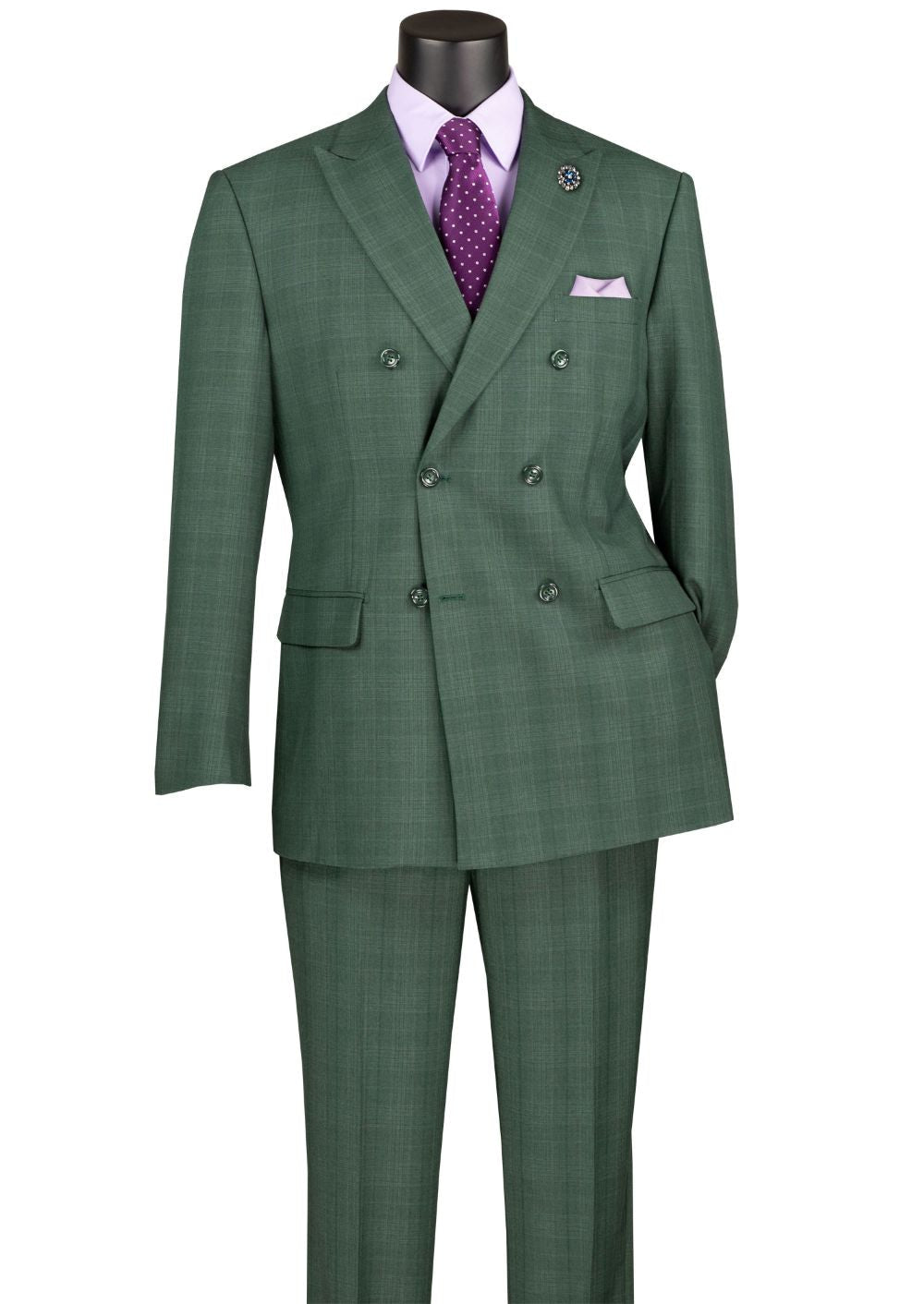 Forest Green Double Breasted Suit | Glen Plaid | Alexander | SUITS ...