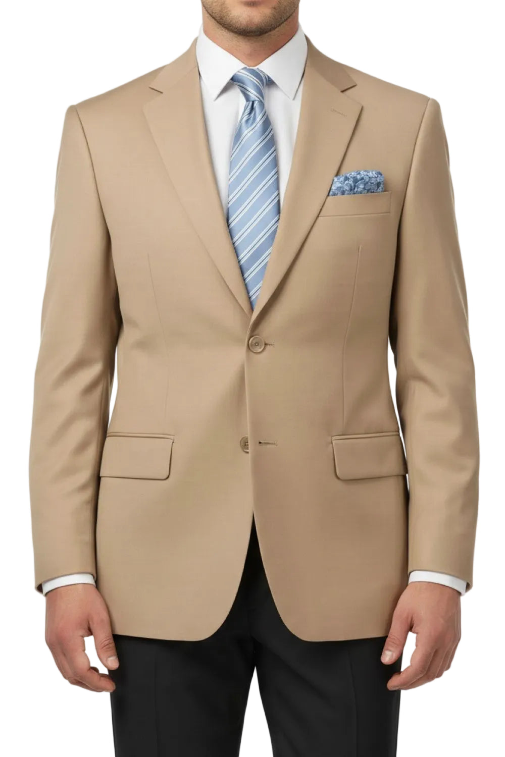 (46R) Light Beige Regular Fit Blazer | Suits Outlets Men's Fashion