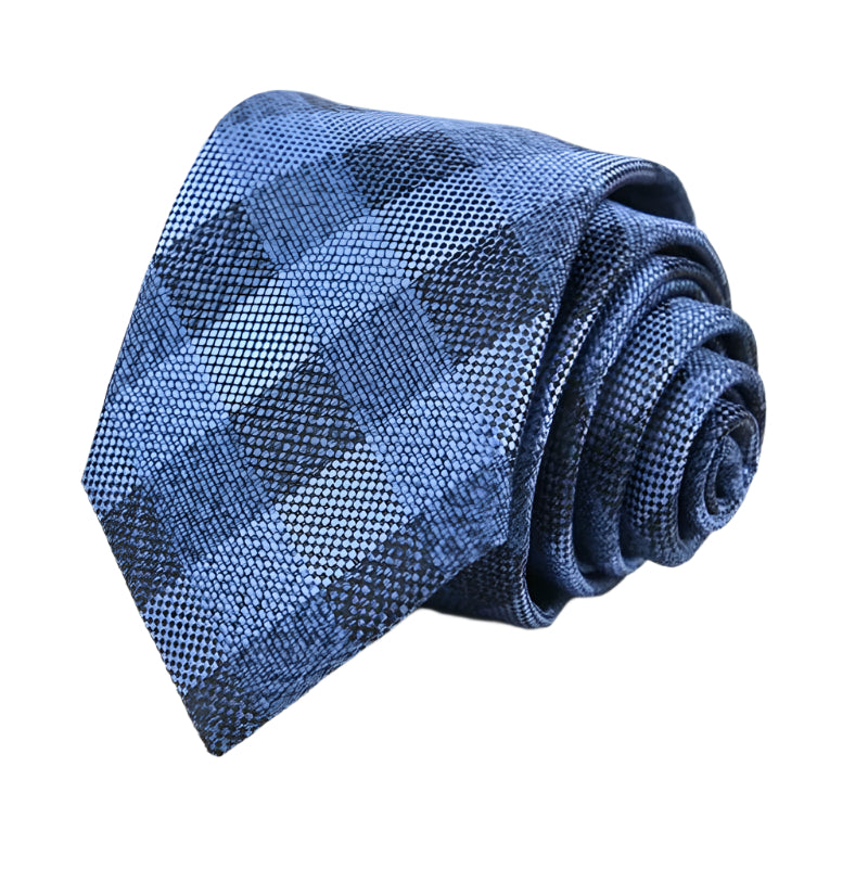 Blue Check Pattern Tie | Suits Outlets Men's Fashion
