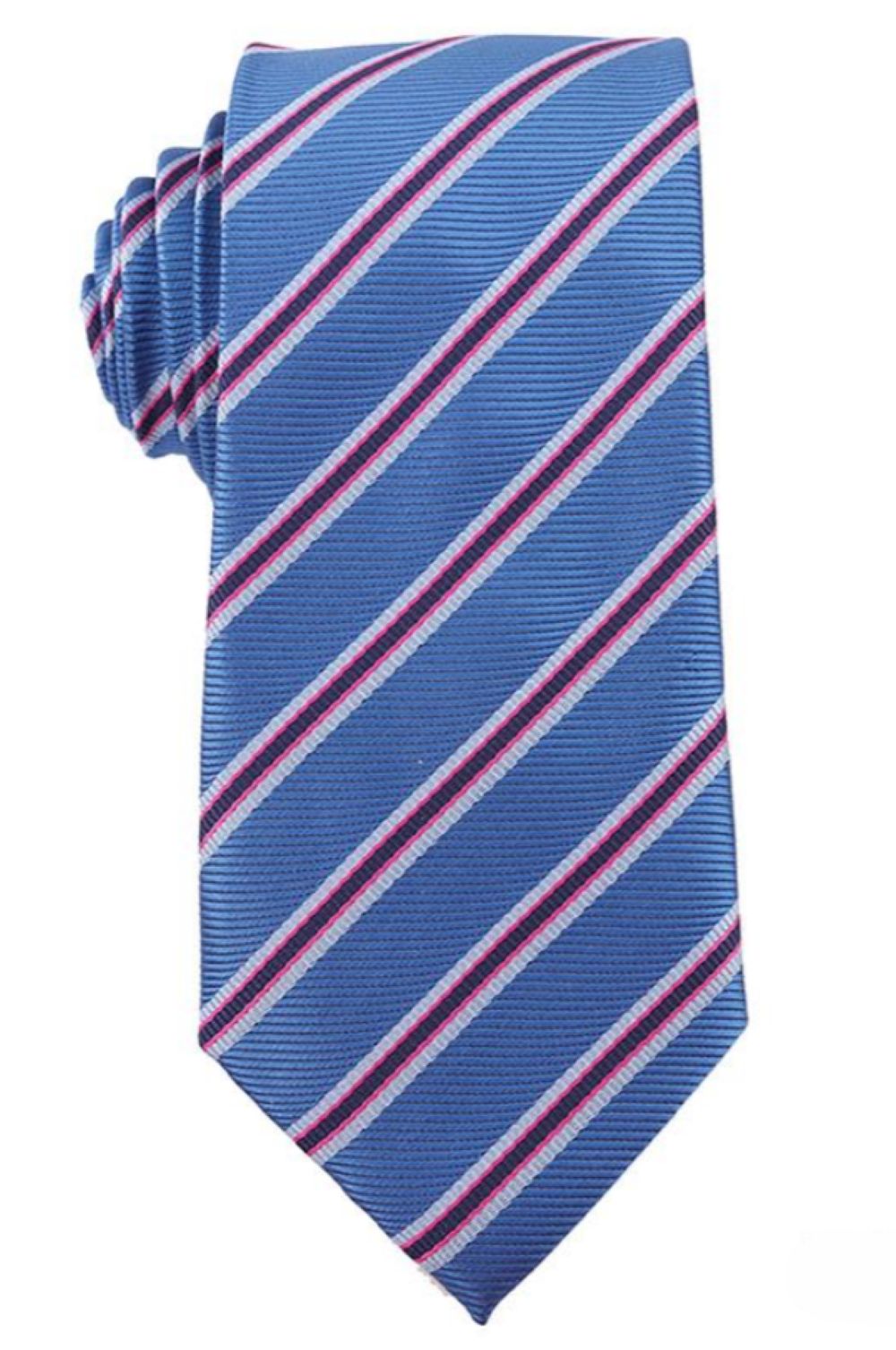 Dusty Blue Diagonal Striped Tie | Suits Outlets Men's Fashion