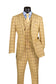 Lazio Collection - Modern Fit Windowpane Suit 3 Piece in Tan | Suits ...