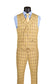Lazio Collection - Modern Fit Windowpane Suit 3 Piece in Tan | Suits ...