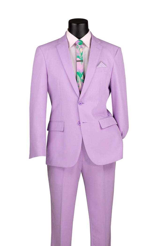 (48R) Lavender Slim Fit Men's 2 Piece Business Suit 2 Button | Suits ...