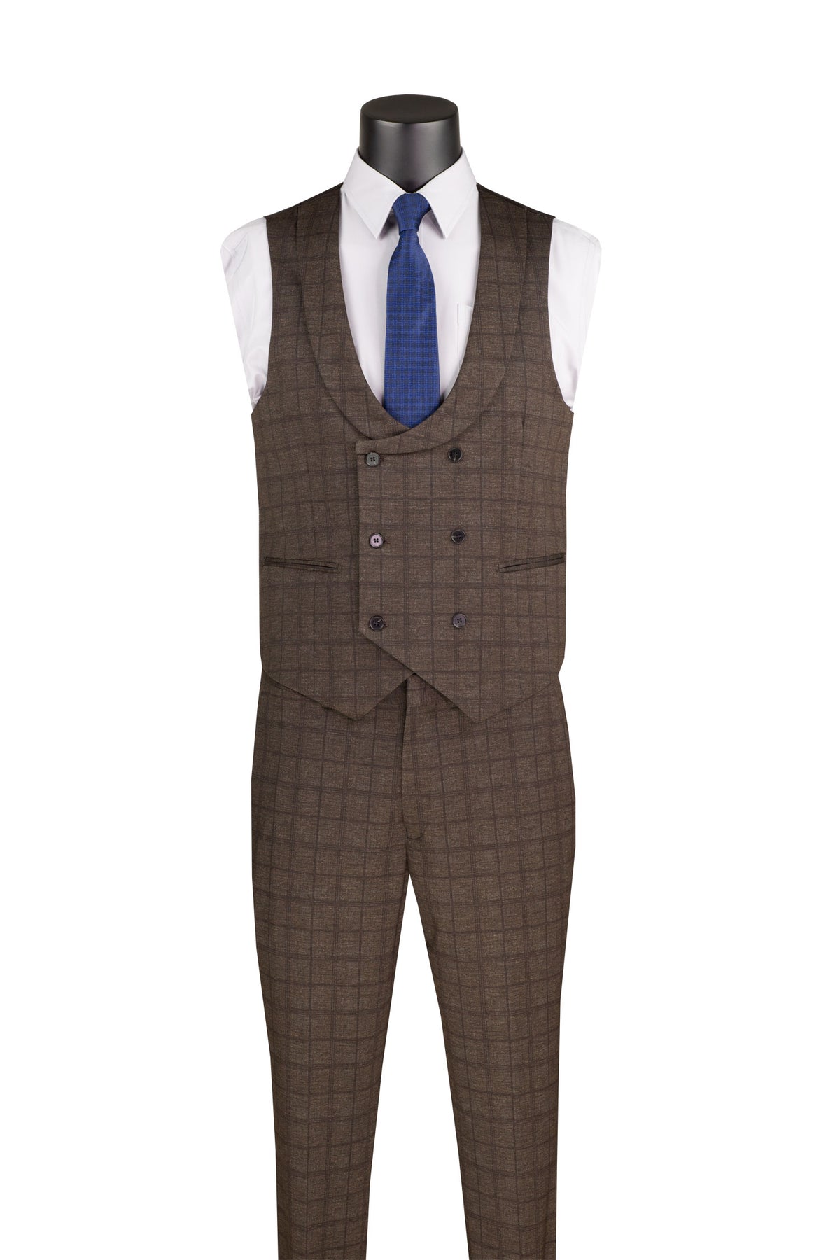 Slim Fit 3 Piece Stretch Fabric Suit in Brown | Suits Outlets Men's Fashion