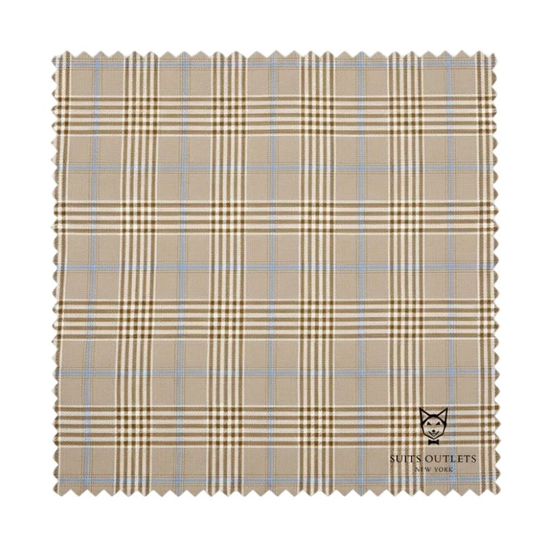 Beige Double Breasted Windowpane Suit - Alexander Collection | SUITS ...