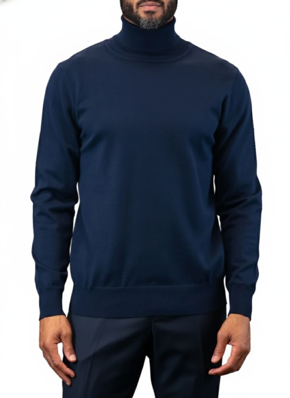 Men's Fashion Turtleneck Sweater in Navy | Suits Outlets Men's Fashion