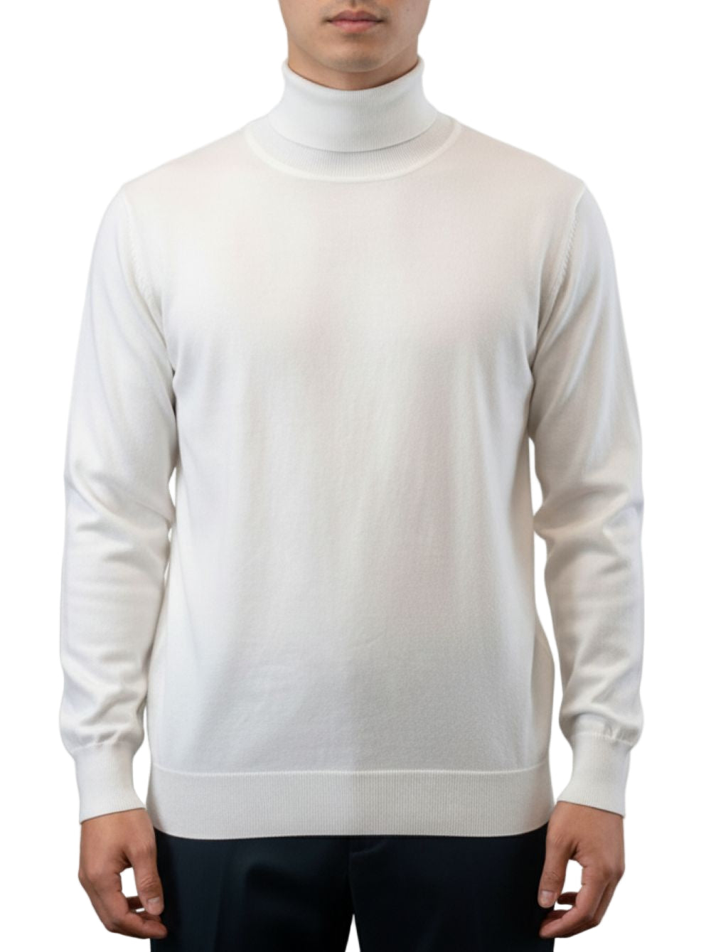 Men's Fashion Turtleneck Sweater in White | Suits Outlets Men's Fashion