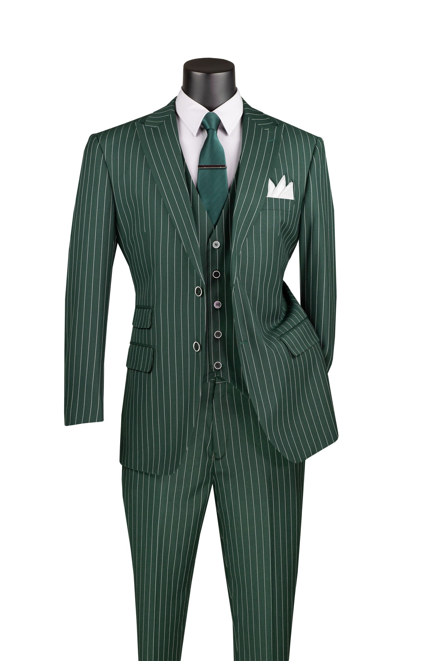 Odyssey Collection - Hunter Green Regular Fit 3 Piece Suit 2 Button Ga ...