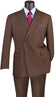 Rockefeller Collection - Double Breasted Stripe Suit Brown Regular Fit ...