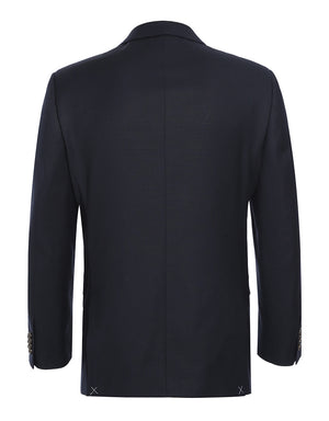 Wool Regular Fit Blazer Solid Color in Midnight Navy | Suits Outlets ...