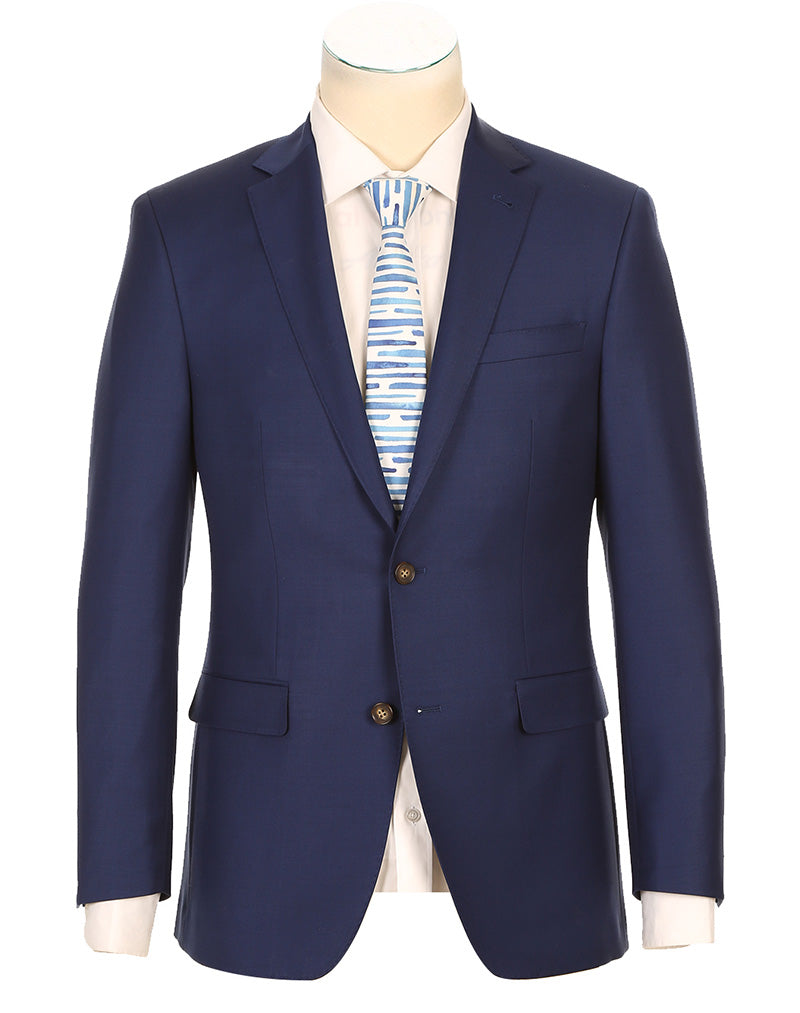Half Canvas Wool Dress Suit Regular Fit 2 Piece in Blue | Suits Outlets ...