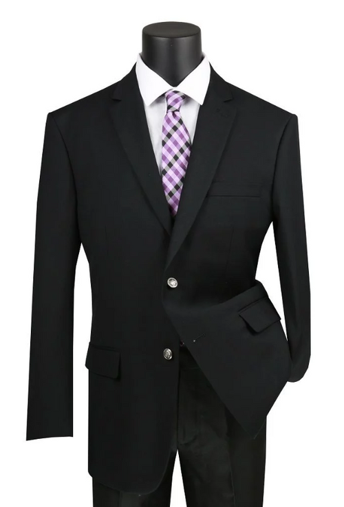 (40R, 44S, 48R, 52L, 56L) Regular Fit Blazer 2 Button in Black | Suits ...
