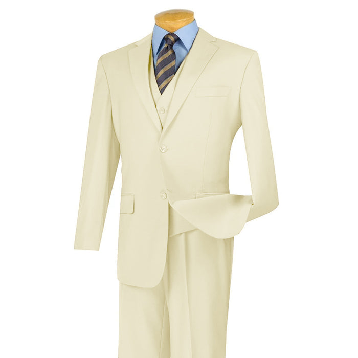 (38R) Regular Fit 3 Piece Ivory Suit | Suits Outlets Men's Fashion